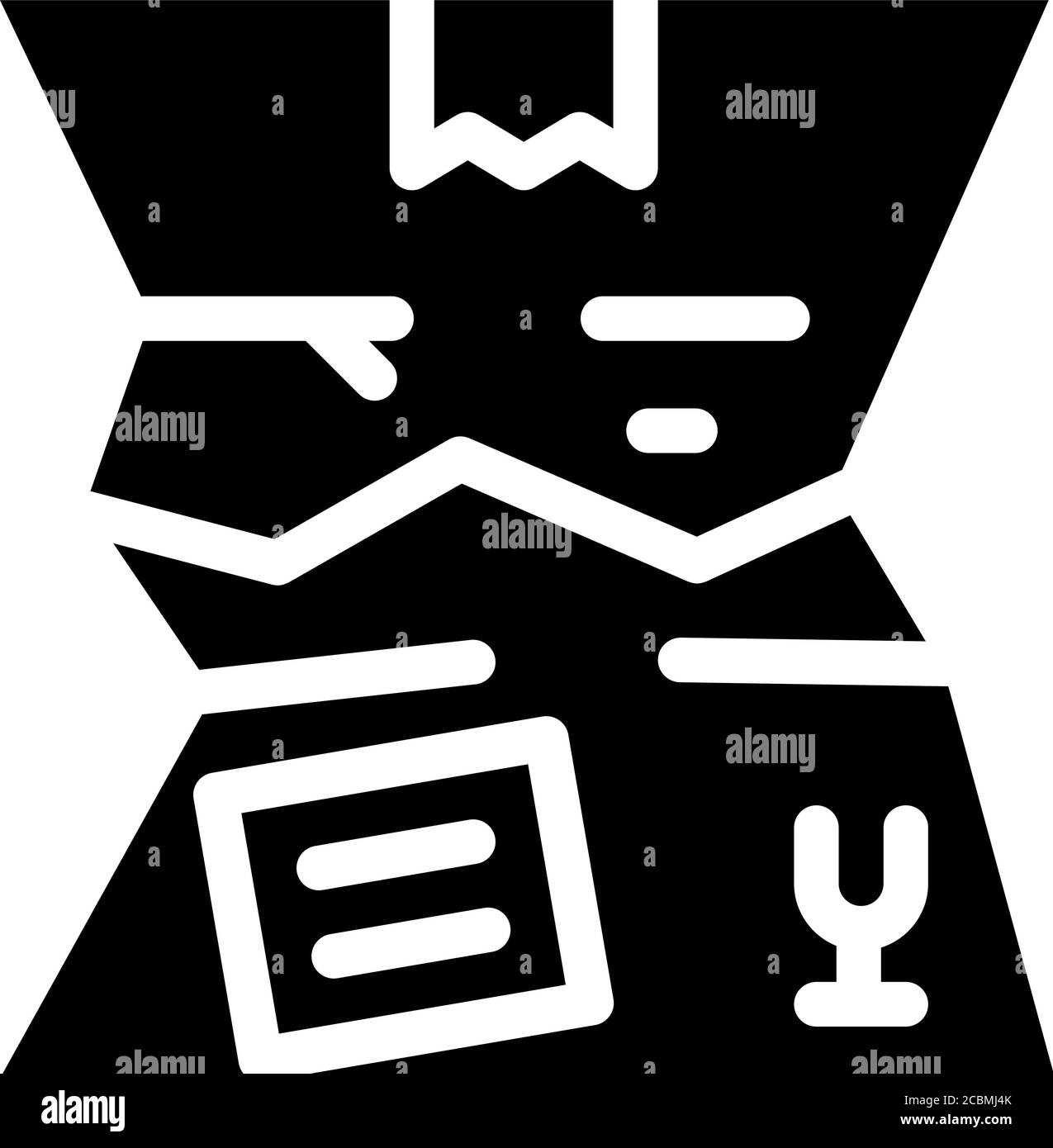 crashed damage box glyph icon vector illustration Stock Vector Image ...