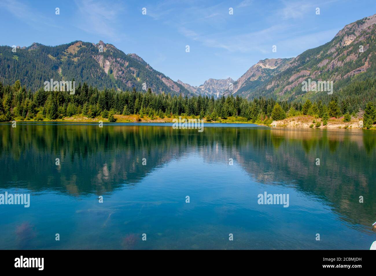 View of Gold Creek Pond, Gold Creek Recreation Area, in the Cascade ...