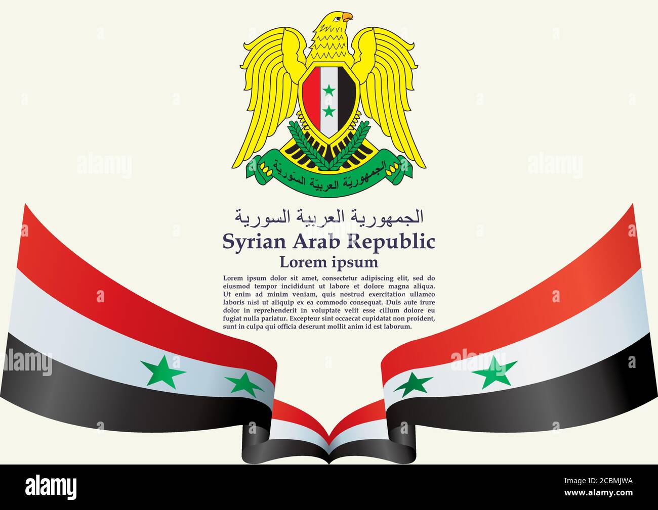 Flag of Syria, Syrian Arab Republic. Template for design award, an ...