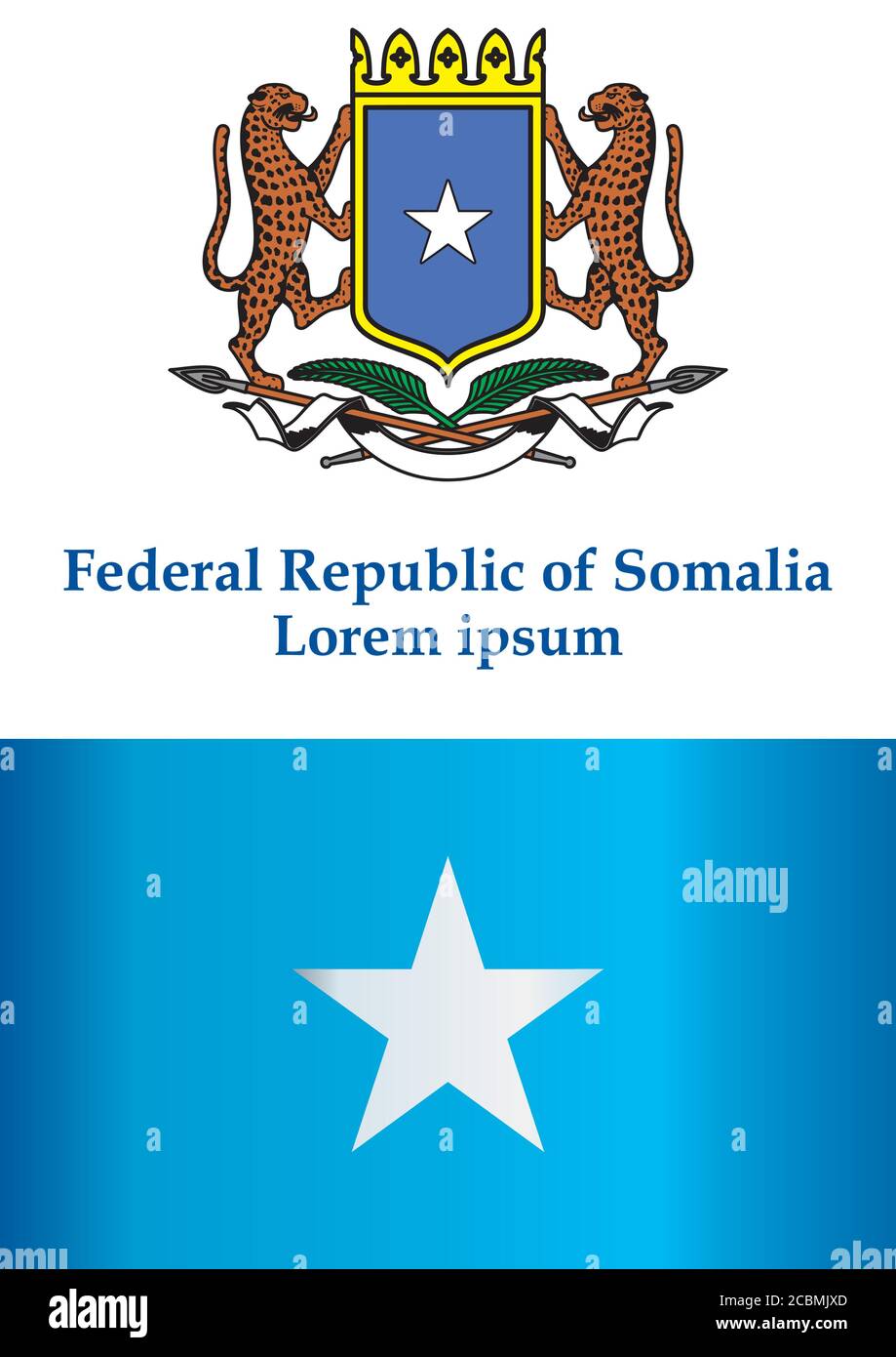 Flag of Somalia, Federal Republic of Somalia. Template for award design ...