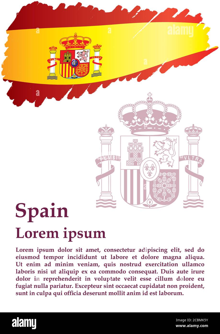 Flag of Spain, Kingdom of Spain. Template for award design, an official ...