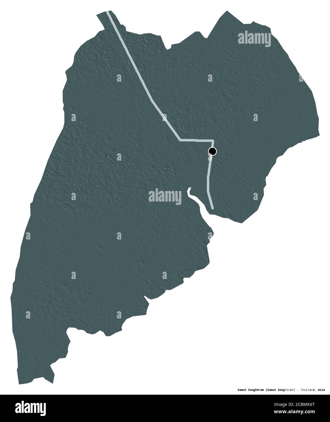 Shape of Samut Songkhram, province of Thailand, with its capital ...