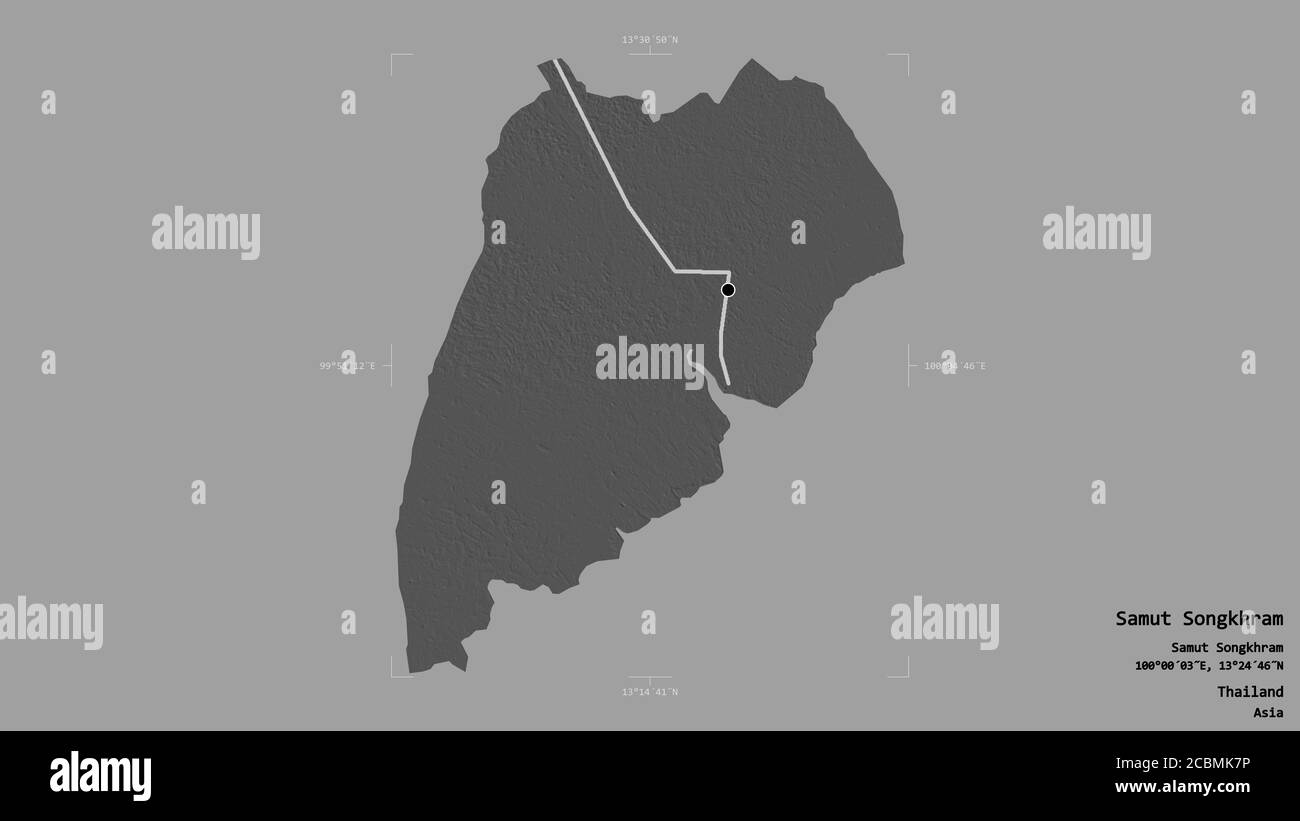 Area of Samut Songkhram, province of Thailand, isolated on a solid ...