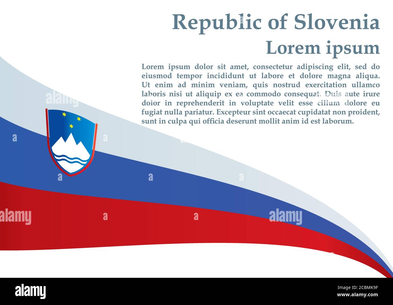 Flag of Slovenia, Republic of Slovenia. Template for award design, an ...
