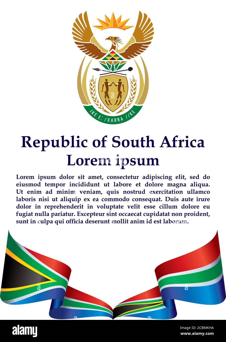 Flag of South Africa, Republic of South Africa. Template for award ...