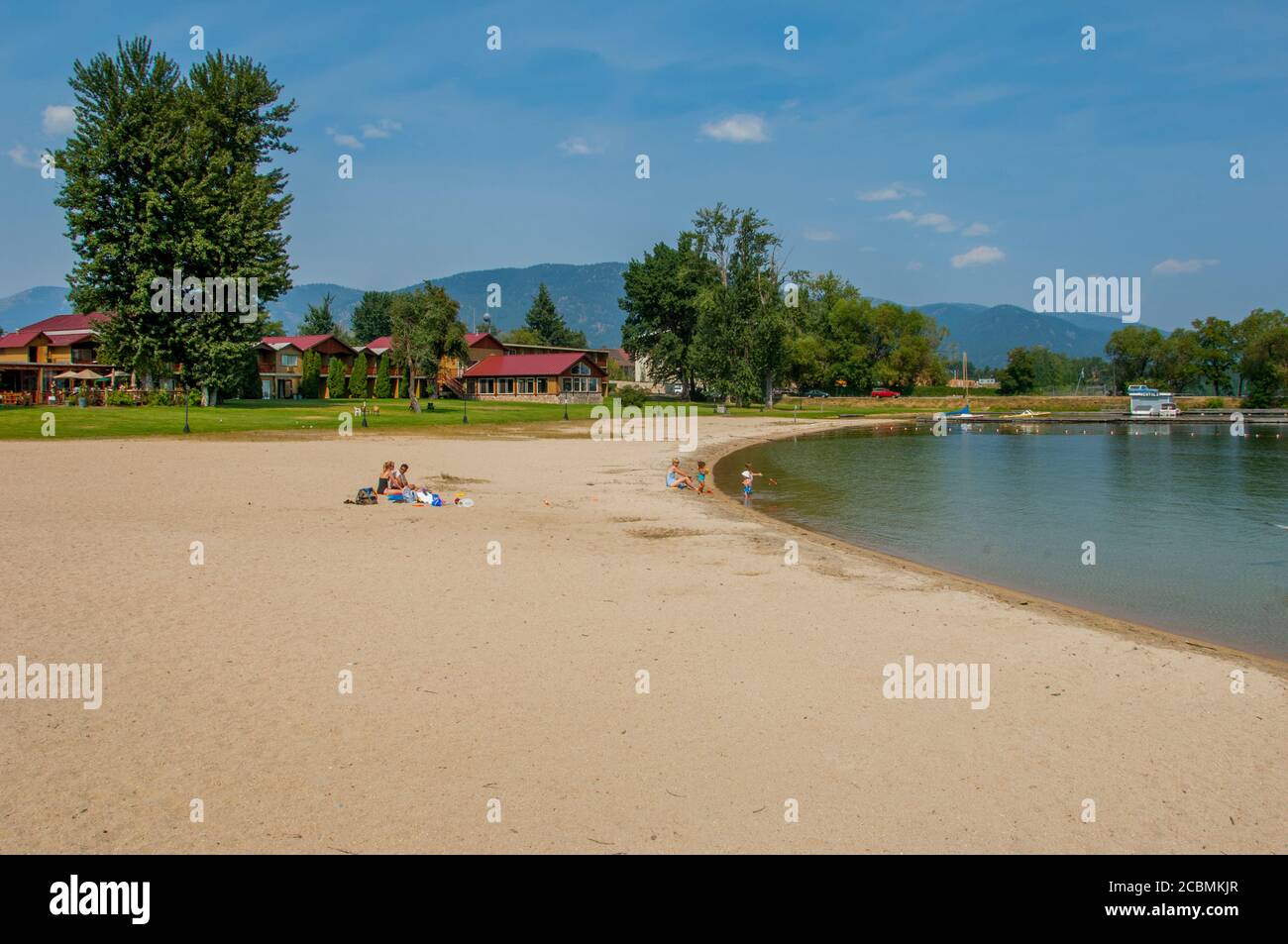 The beach in Sandpoint City on Lake Pend Oreille, the largest lake in ...