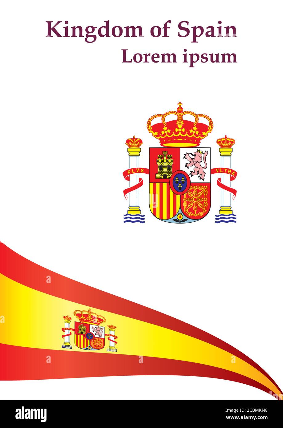 Flag of Spain, Kingdom of Spain. Template for award design, an official ...
