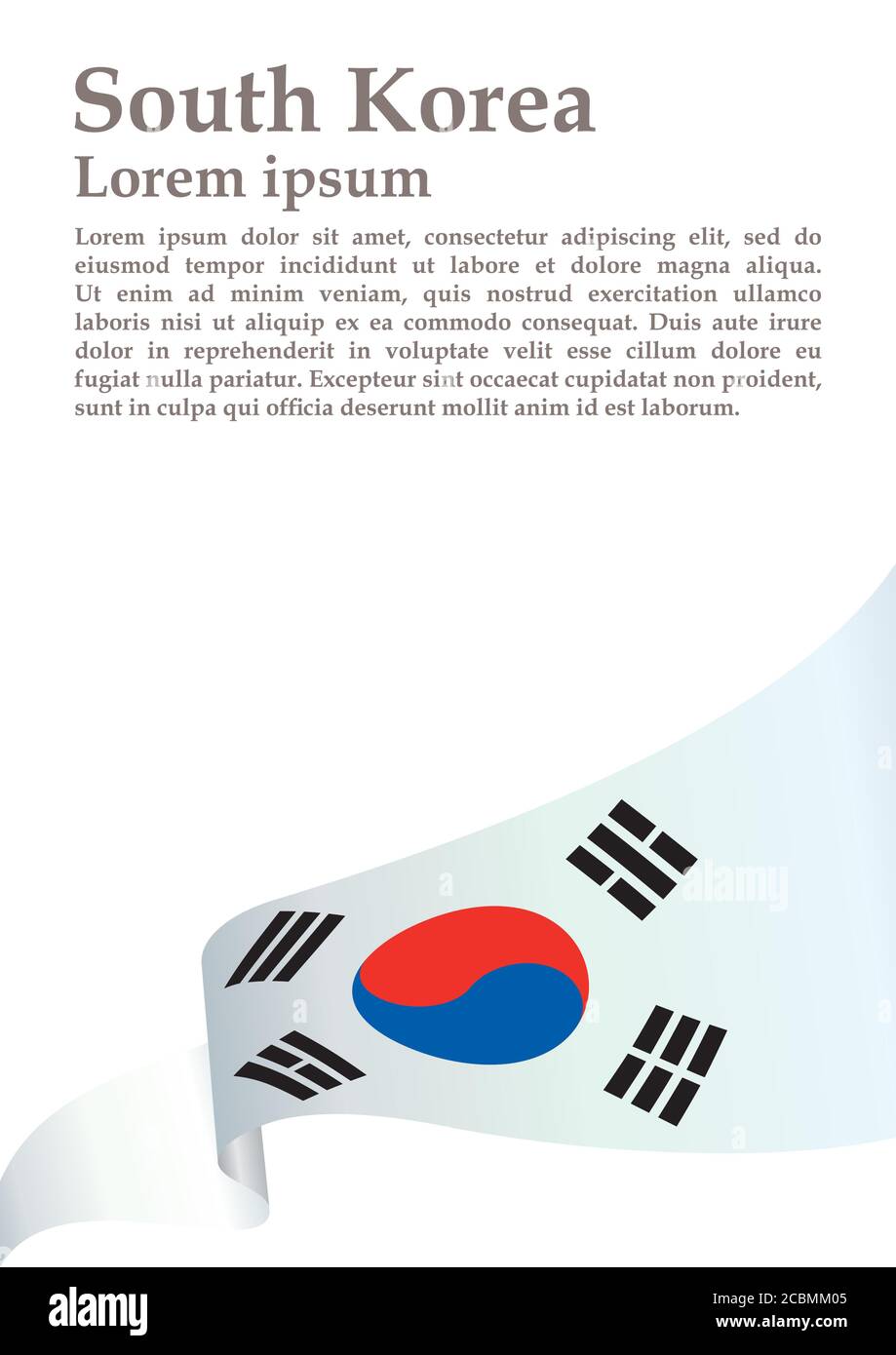 Flag of South Korea, Republic of Korea. Template for award design, an ...