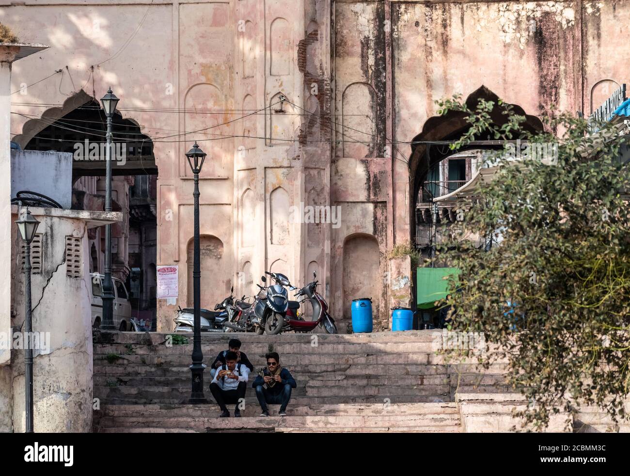 Bhopal, Madhya Pradesh,India - March 2019: Young Indian boys sitting on ...