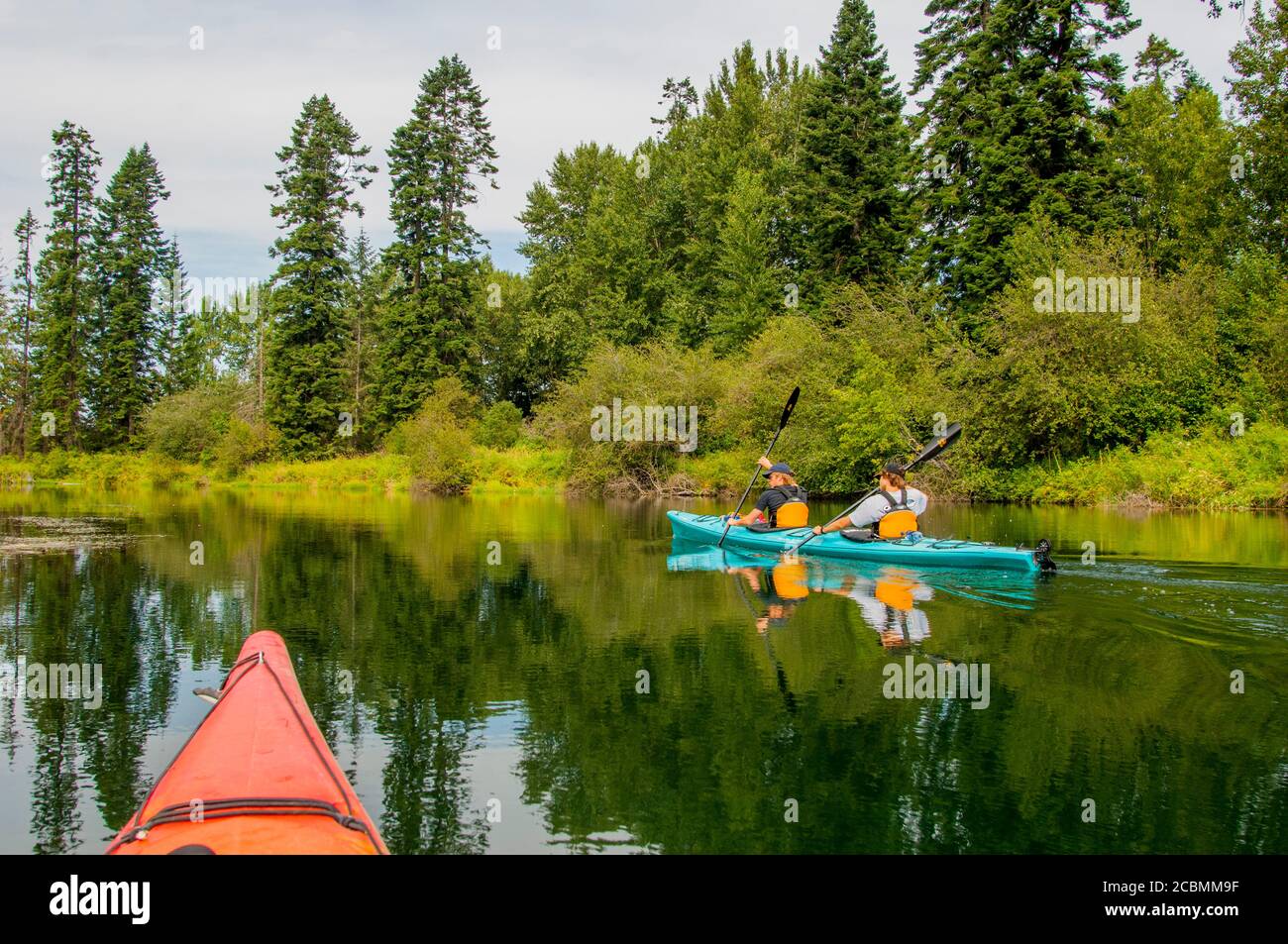 Kayaking at the Johnson Creek area on Lake Pend Oreille, the largest ...