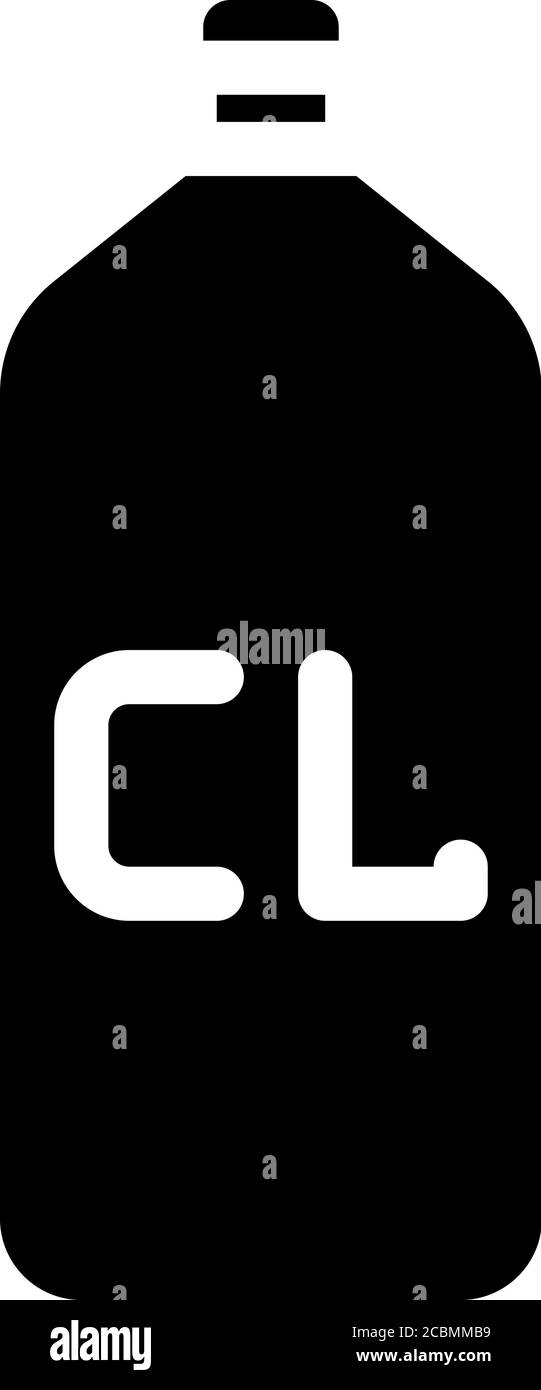 chlorine bottle glyph icon vector isolated illustration Stock Vector ...