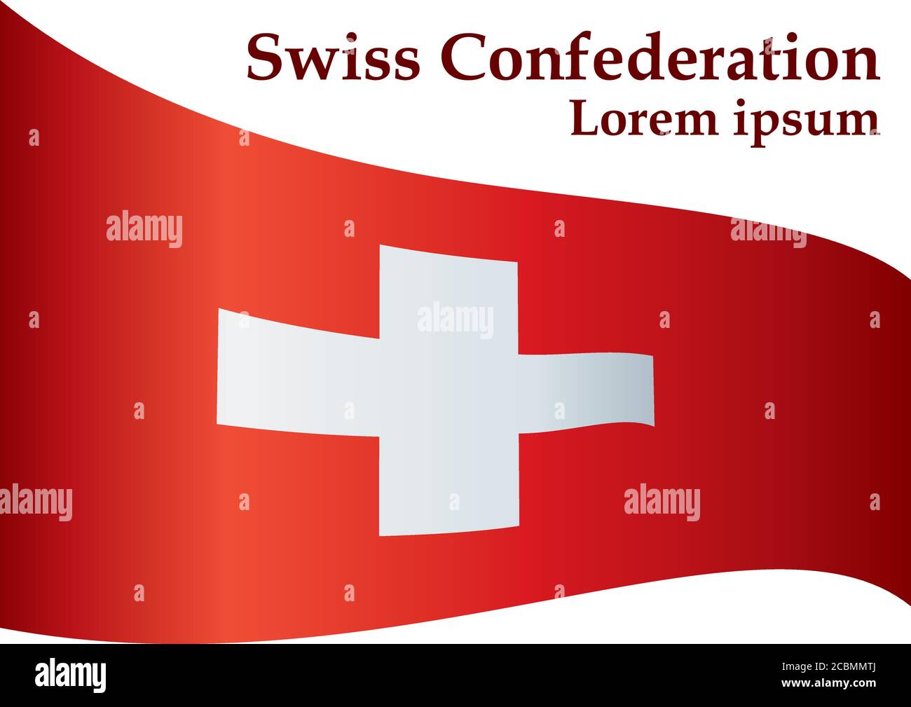 Flag of Switzerland, Swiss Confederation. Template for award design, an ...