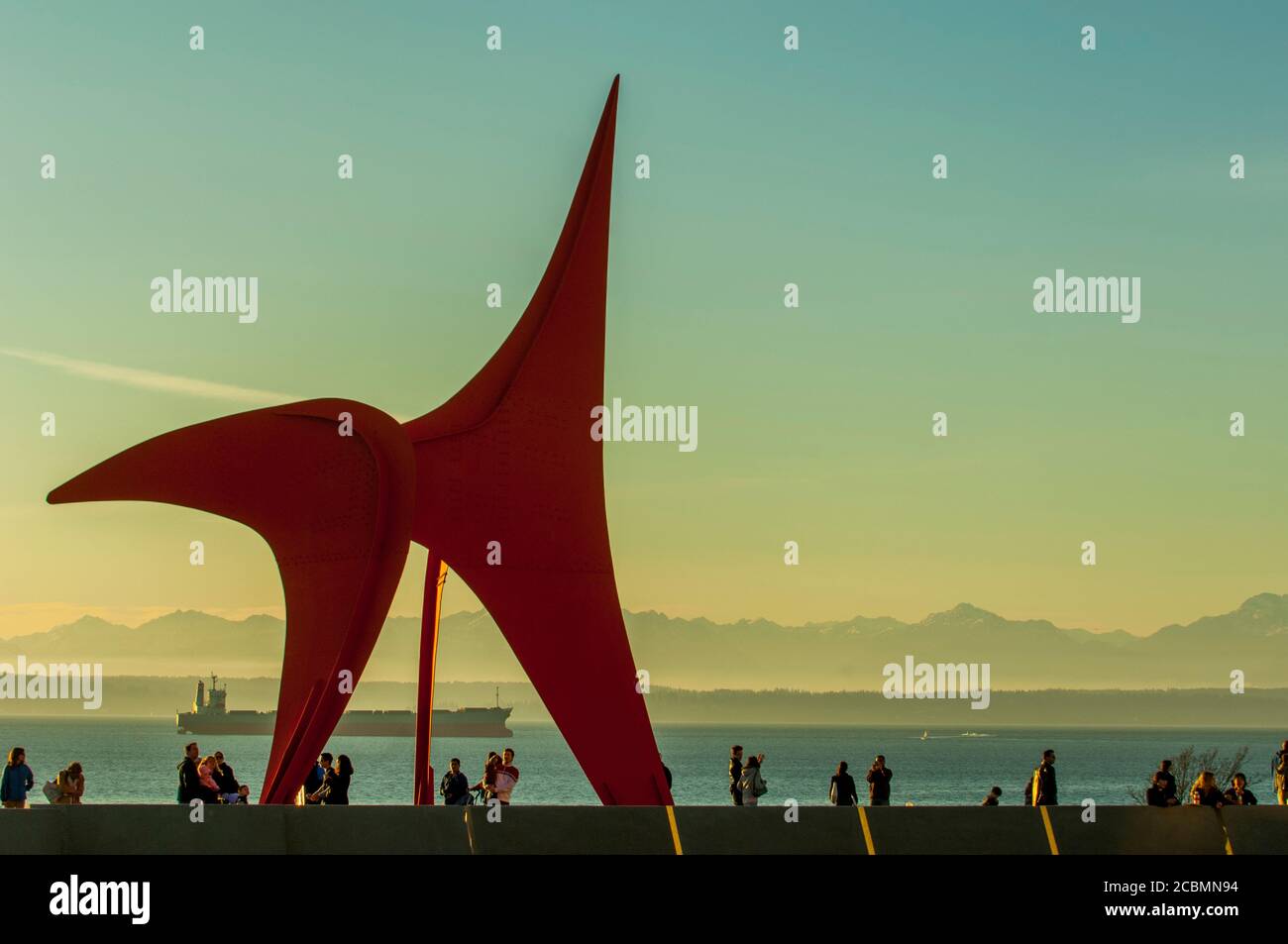 The Eagle, art sculpture by Alexander Calder, with the Olympic ...