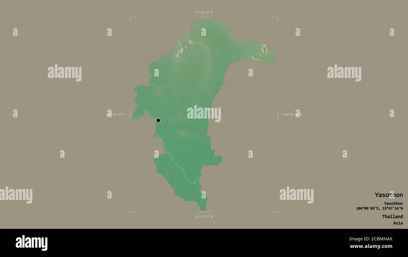 Area of Yasothon, province of Thailand, isolated on a solid background ...