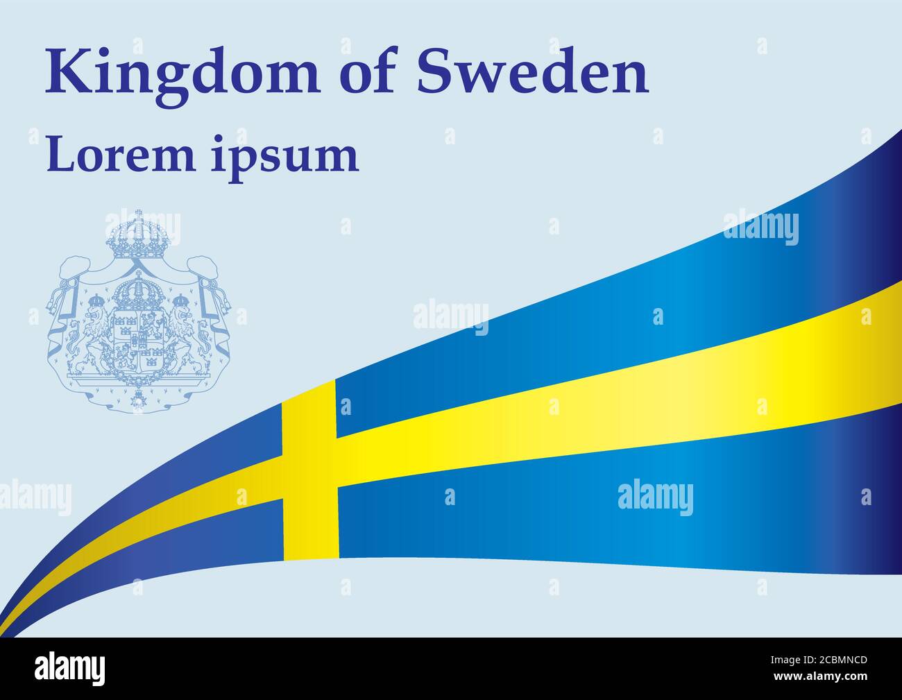 Flag of Sweden, Kingdom of Sweden. Bright, colorful vector illustration ...