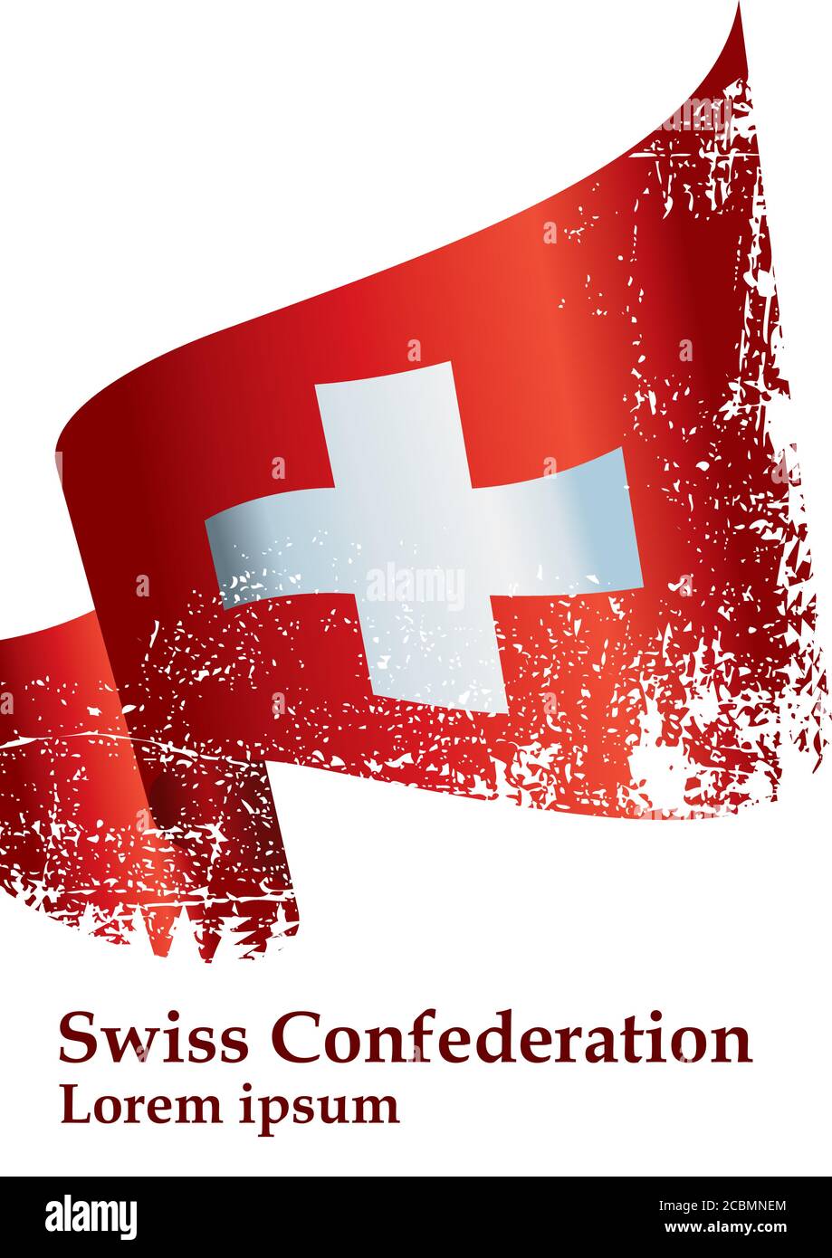 Flag of Switzerland, Swiss Confederation. Template for award design, an ...