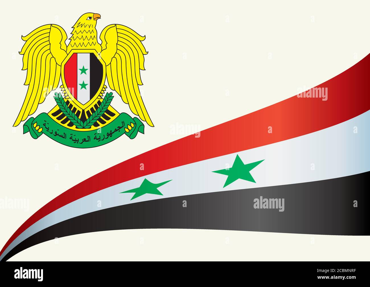 Flag of Syria, Syrian Arab Republic. Template for design award, an ...