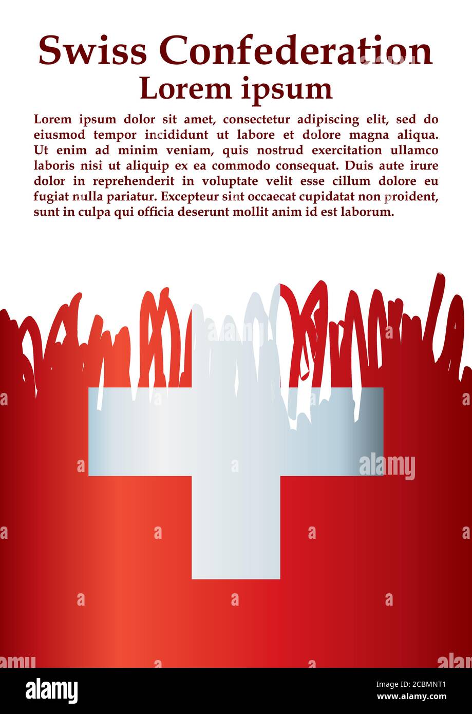 Flag of Switzerland, Swiss Confederation. Template for award design, an ...
