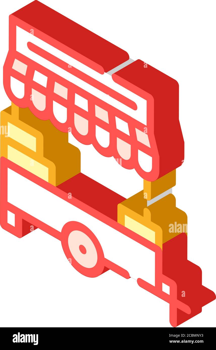 fast food cart isometric icon vector illustration Stock Vector Image ...