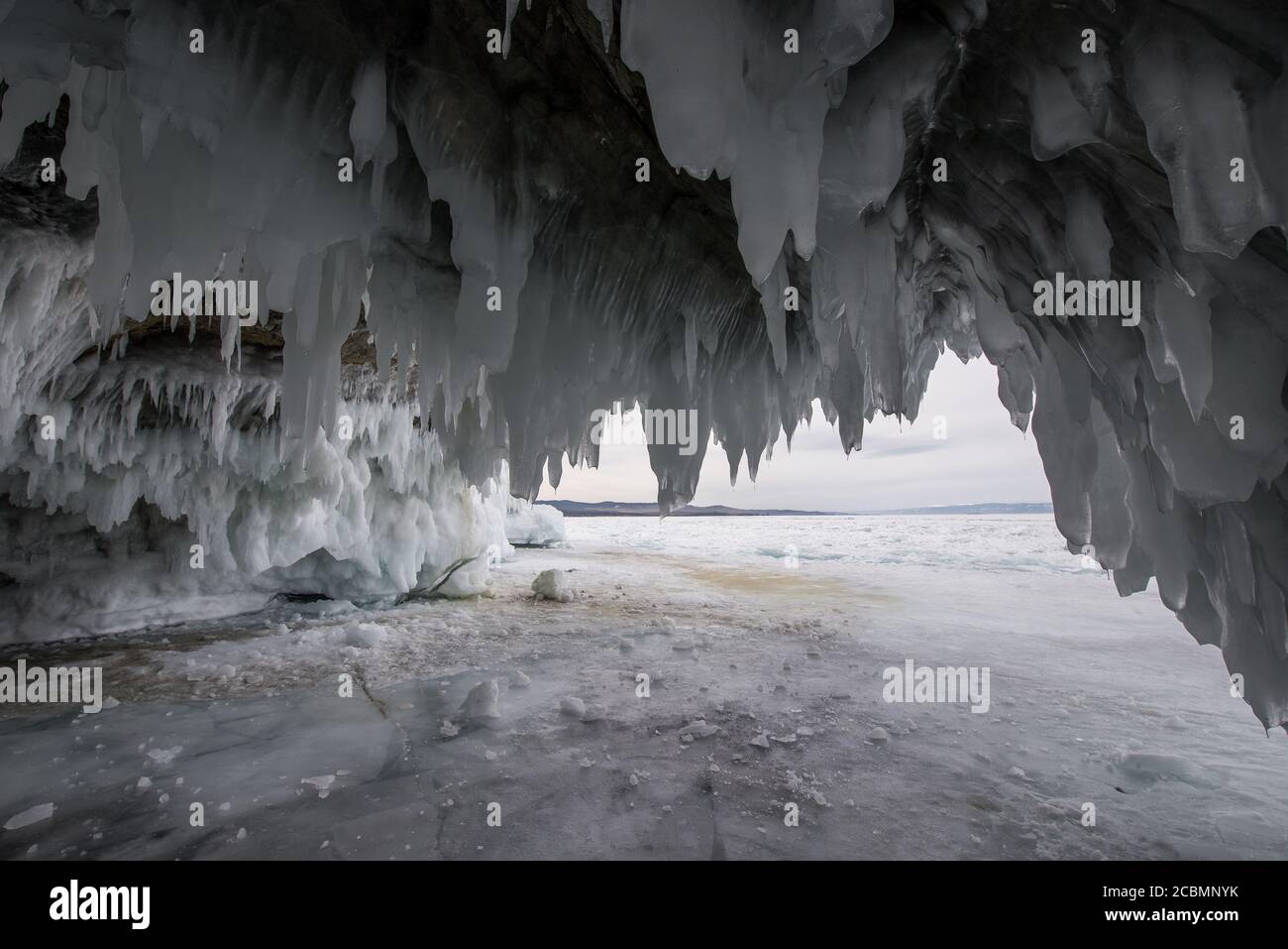 Ice cave on Olkhon Island at Lake Baikal, Russia Stock Photo - Alamy