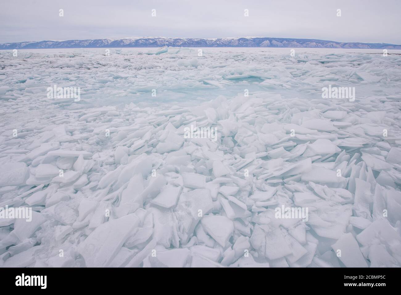 Ice blocks on frozen Lake Baikal, Russia Stock Photo - Alamy