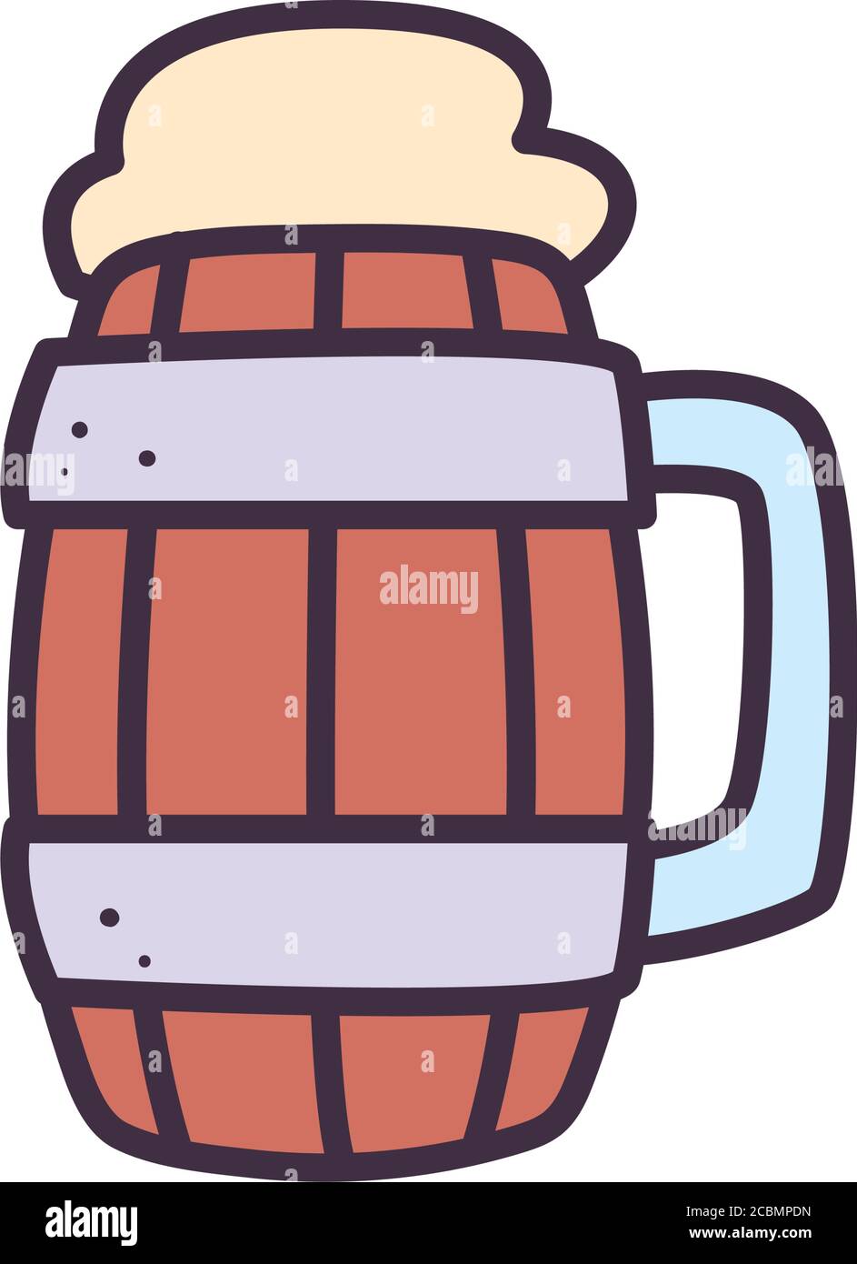 Beer wood glass line and fill style icon design, Pub alcohol bar ...