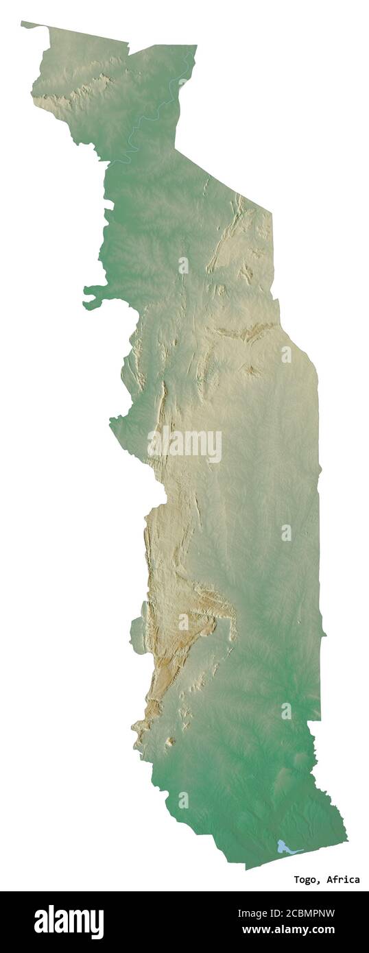 Shape of Togo with its capital isolated on white background ...