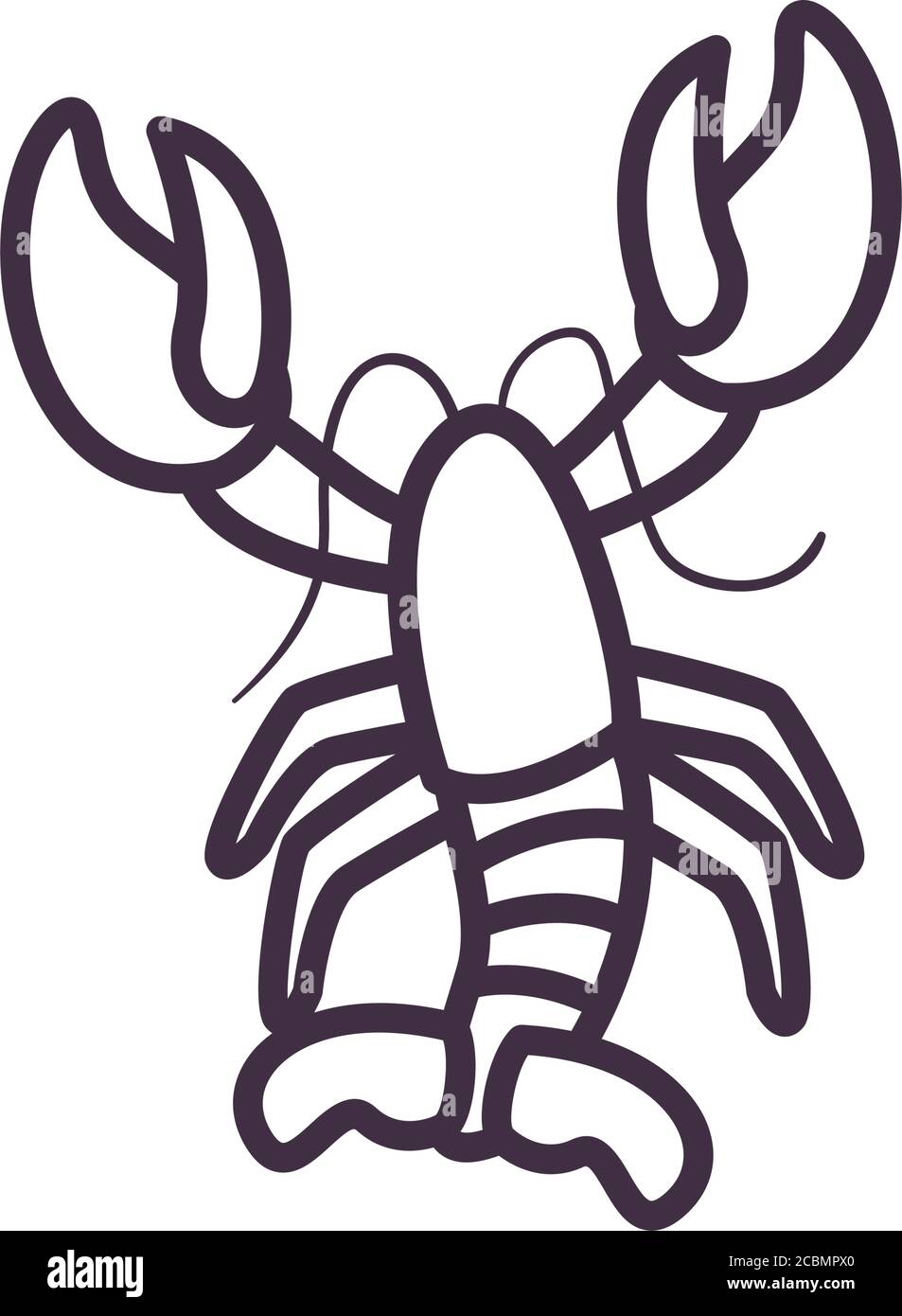 lobster line style icon design Sea life ecosystem fauna and ocean theme ...