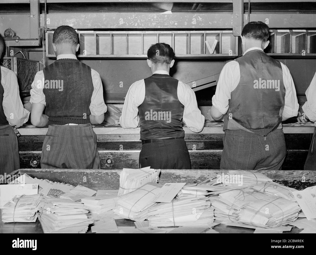 Workers sorting mail at Main Post Office, Washington, D.C., USA, Arthur ...