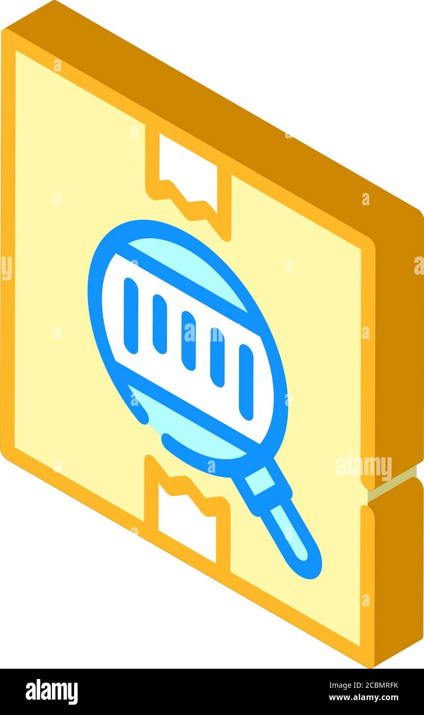 bar code on box isometric icon vector illustration Stock Vector Image ...