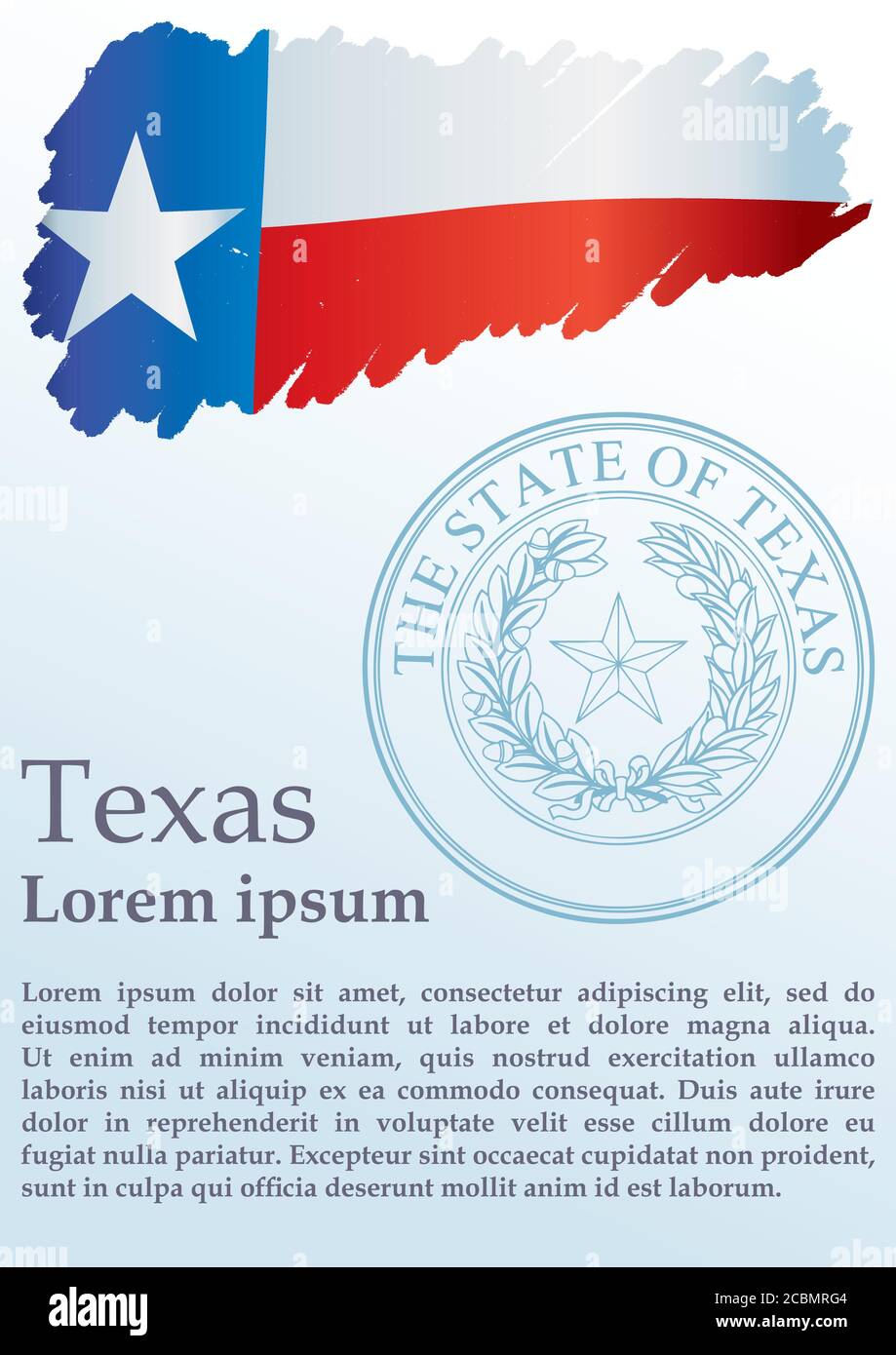 Texas flag. Template for the award, an official document with the flag ...