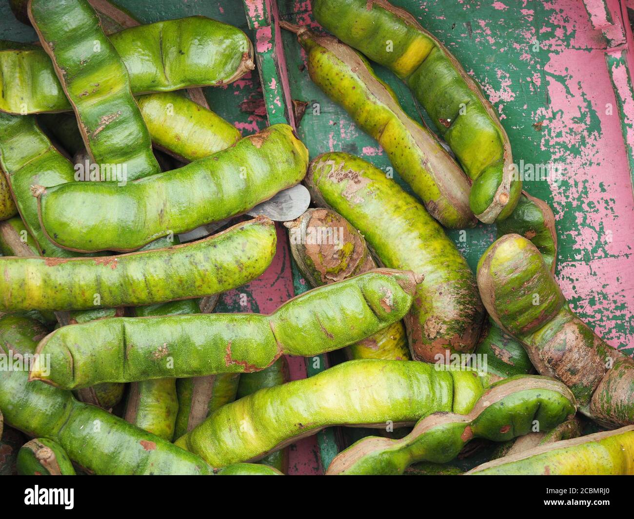 Closeup shot of green bean pods on the market Stock Photo - Alamy