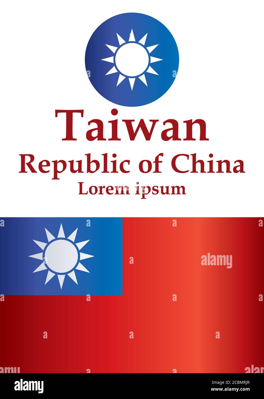 Flag of the Republic of China, Taiwan, officially the Republic of China ...