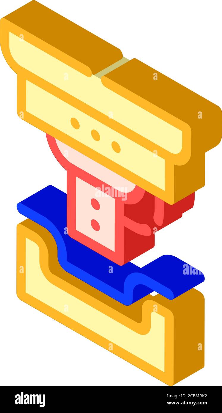 product stamping isometric icon vector isolated illustration Stock ...
