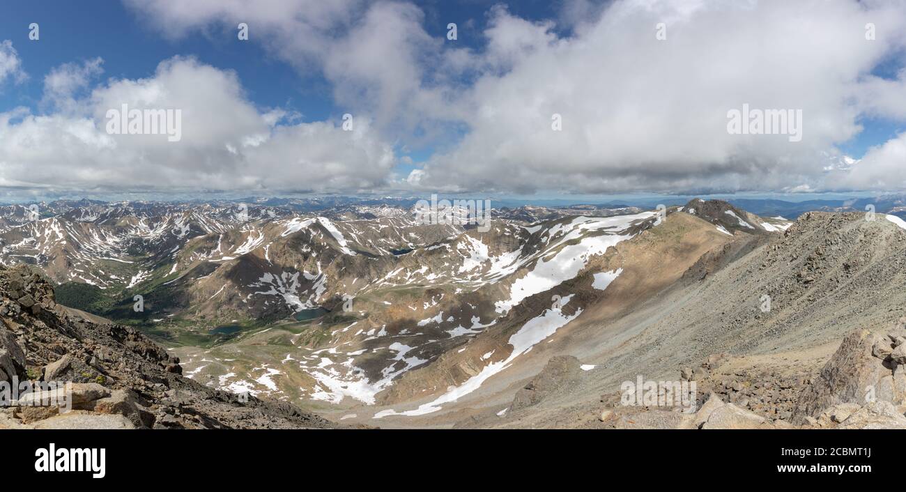 Breathtaking view of Alpine mountains with snowy tops Stock Photo - Alamy