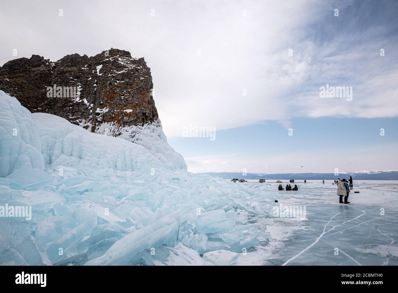 Ice blocks on the frozen surface of Lake Baikal, Russia Stock Photo - Alamy