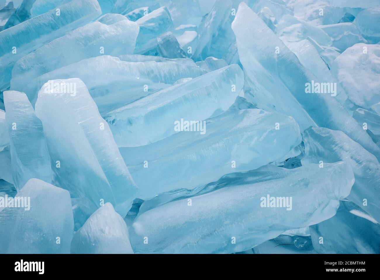 Ice blocks on the frozen surface of Lake Baikal, Russia Stock Photo - Alamy