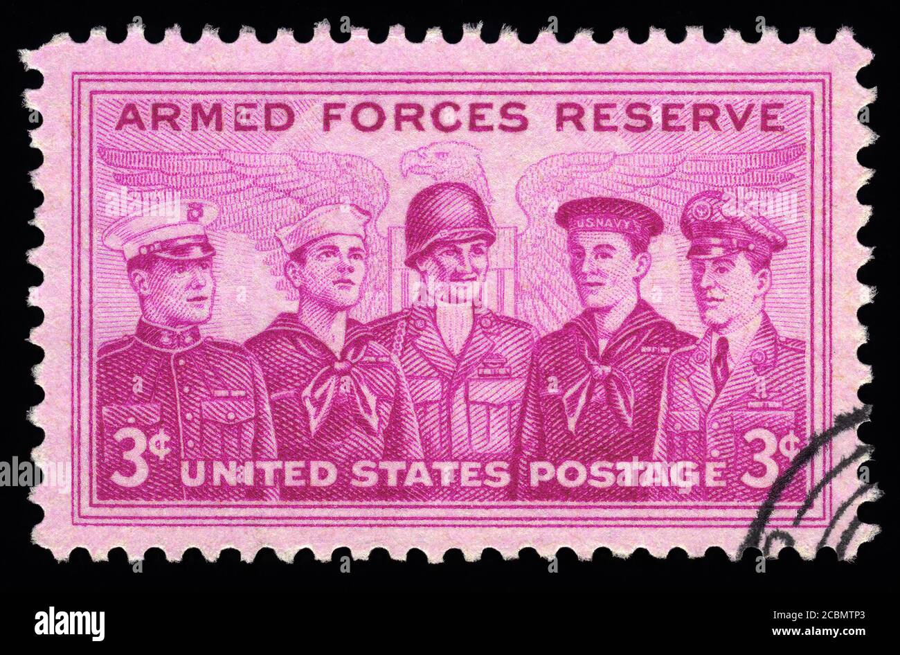 London, UK, February 5 2011 - Vintage 1955 USA cancelled postage stamp ...