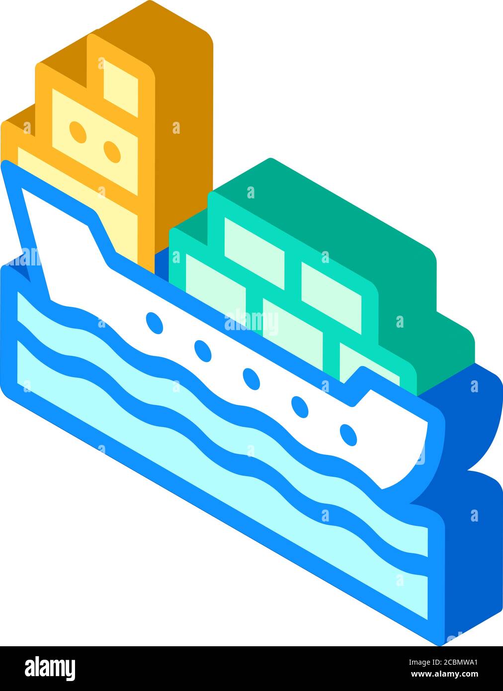 ship shipping containers isometric icon vector illustration Stock ...