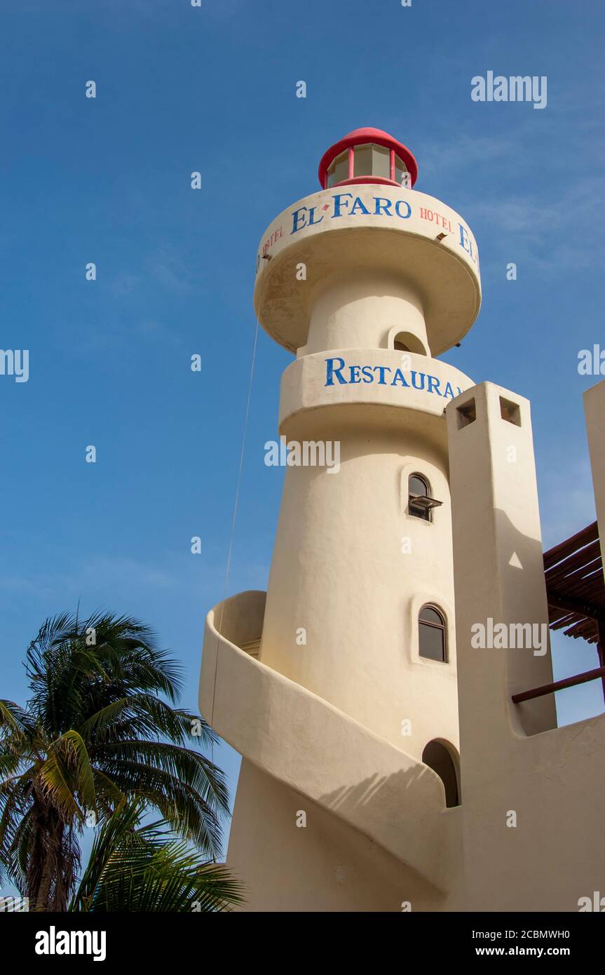 The El Faro Lighthouse in Playa del Carmen, Riviera Maya near Cancun in ...