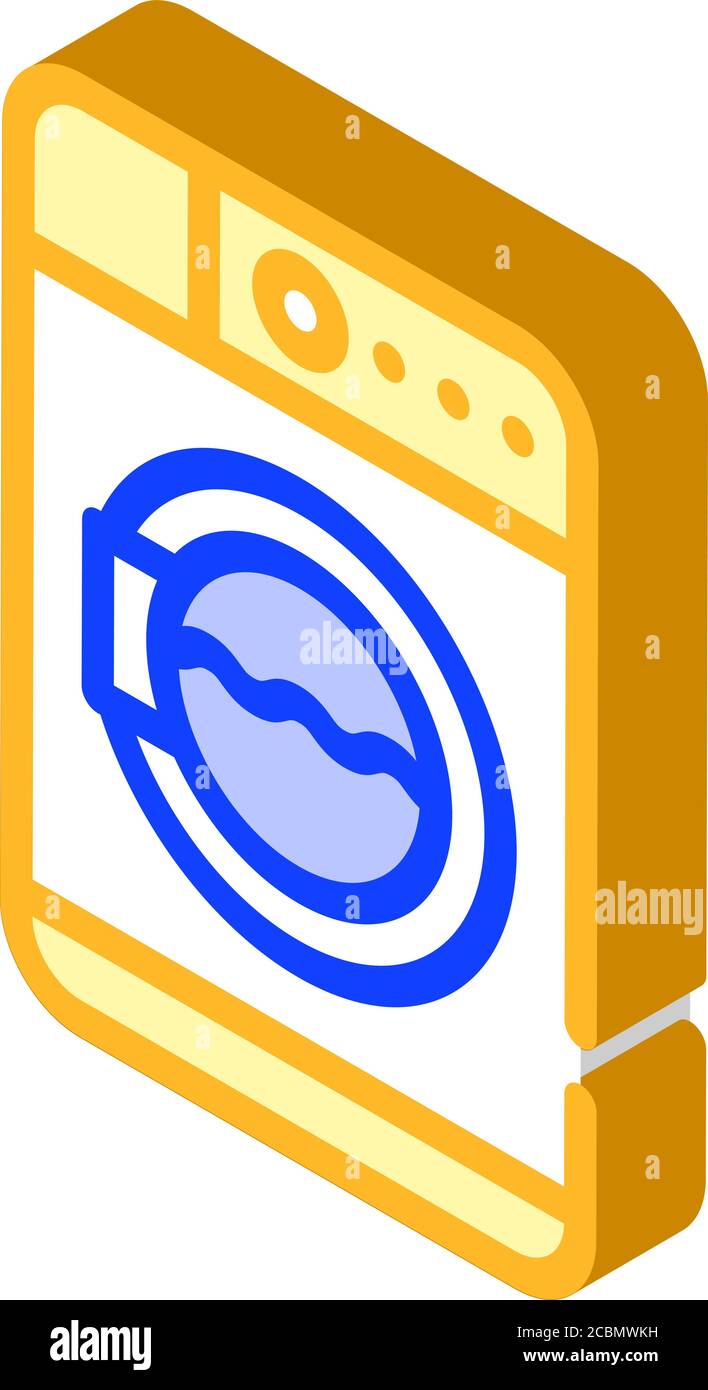 laundry machine isometric icon vector isolated illustration Stock ...
