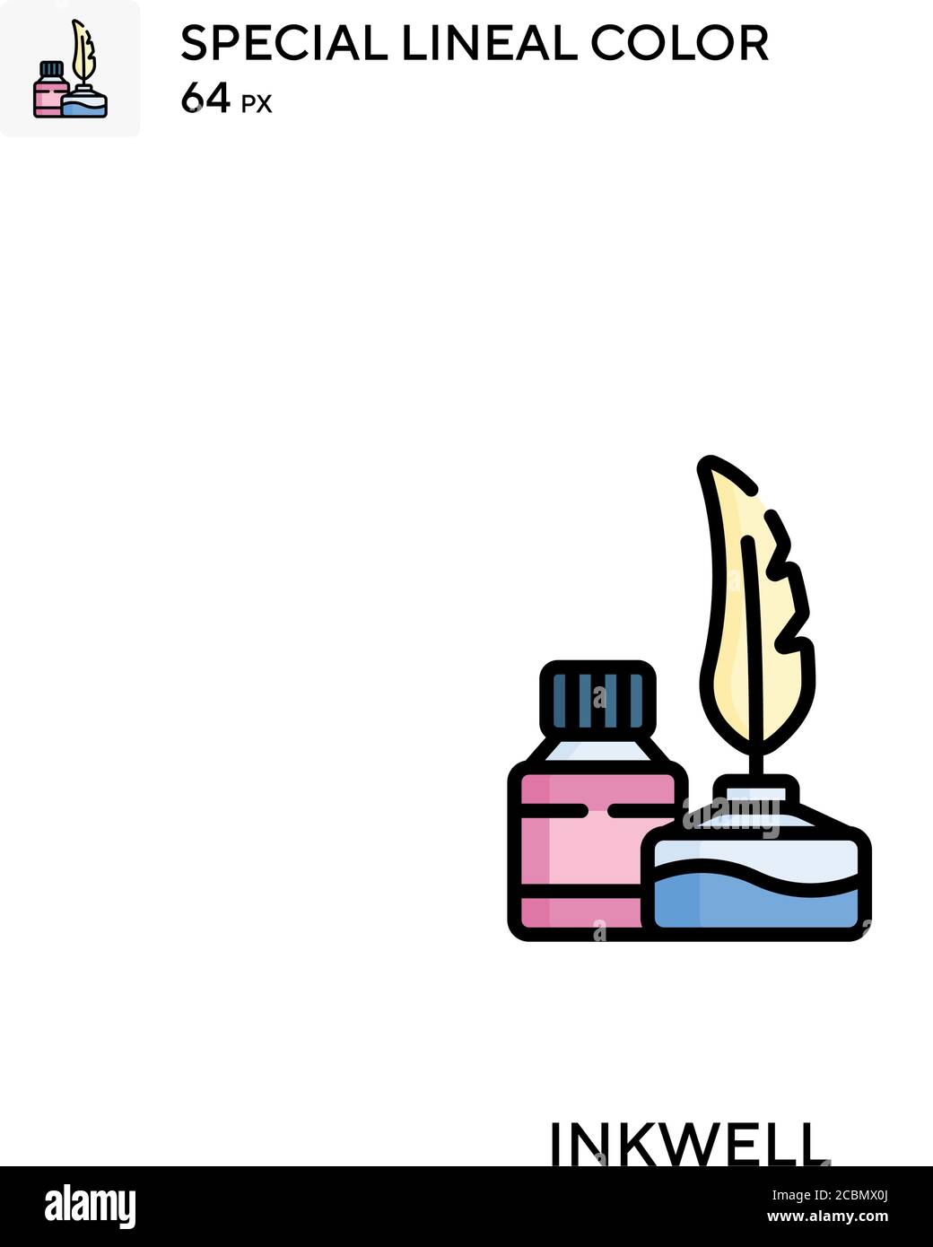 Inkwell Special lineal color vector icon. Inkwell icons for your ...