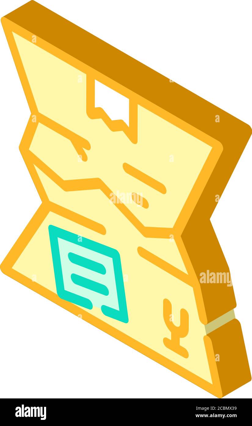 crashed damage box isometric icon vector illustration Stock Vector ...