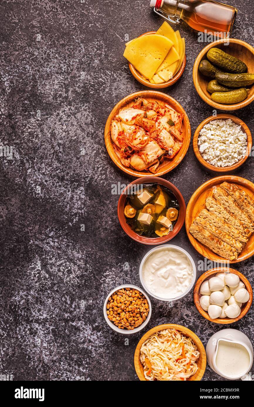 Fermented food, probiotics - kefir, kombucha, sauerkraut, pickles, miso ...