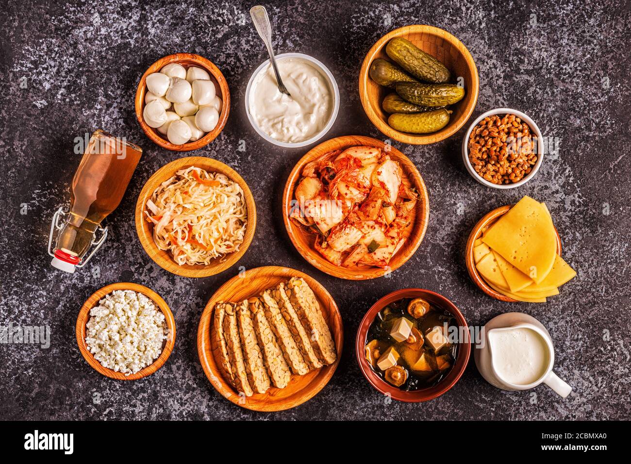 Fermented food, probiotics - kefir, kombucha, sauerkraut, pickles, miso ...