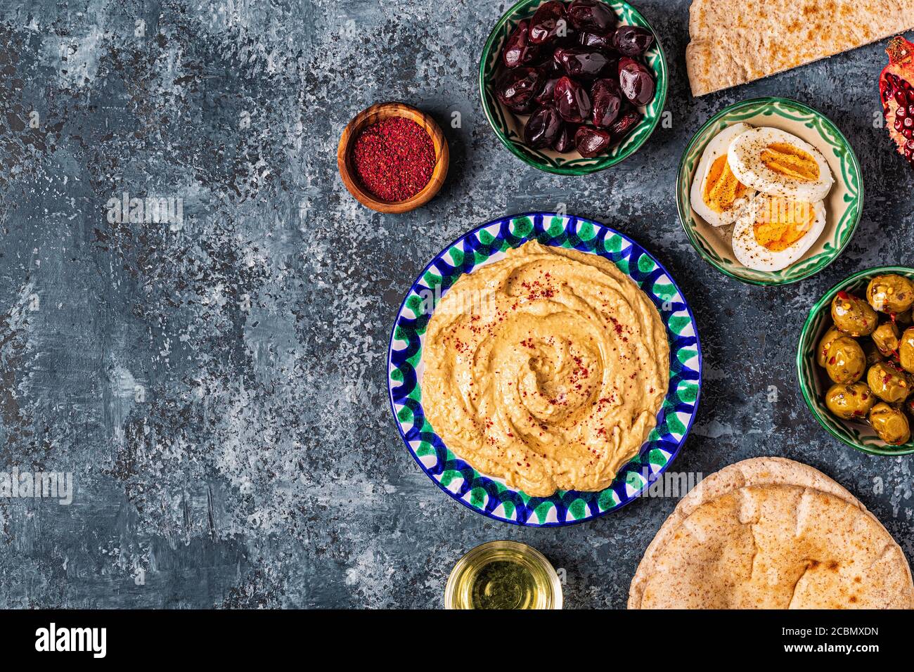 Hummus - traditional dish of Israeli and Middle Eastern cuisine, top ...