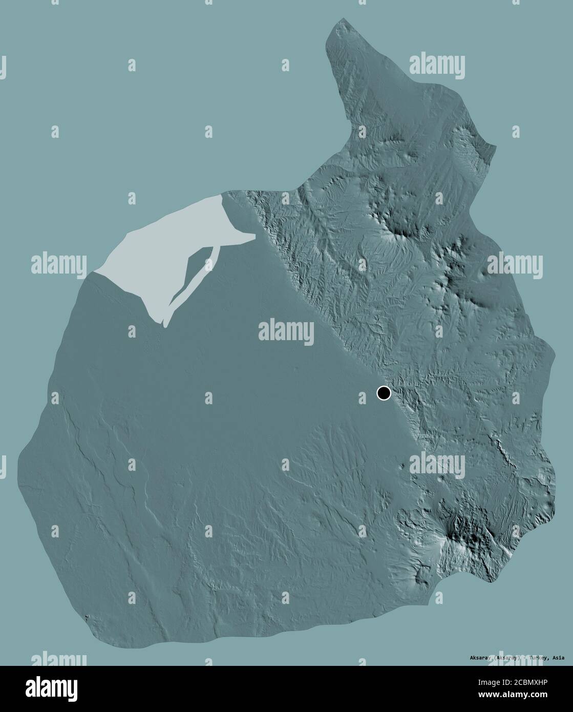 Shape of Aksaray, province of Turkey, with its capital isolated on a ...