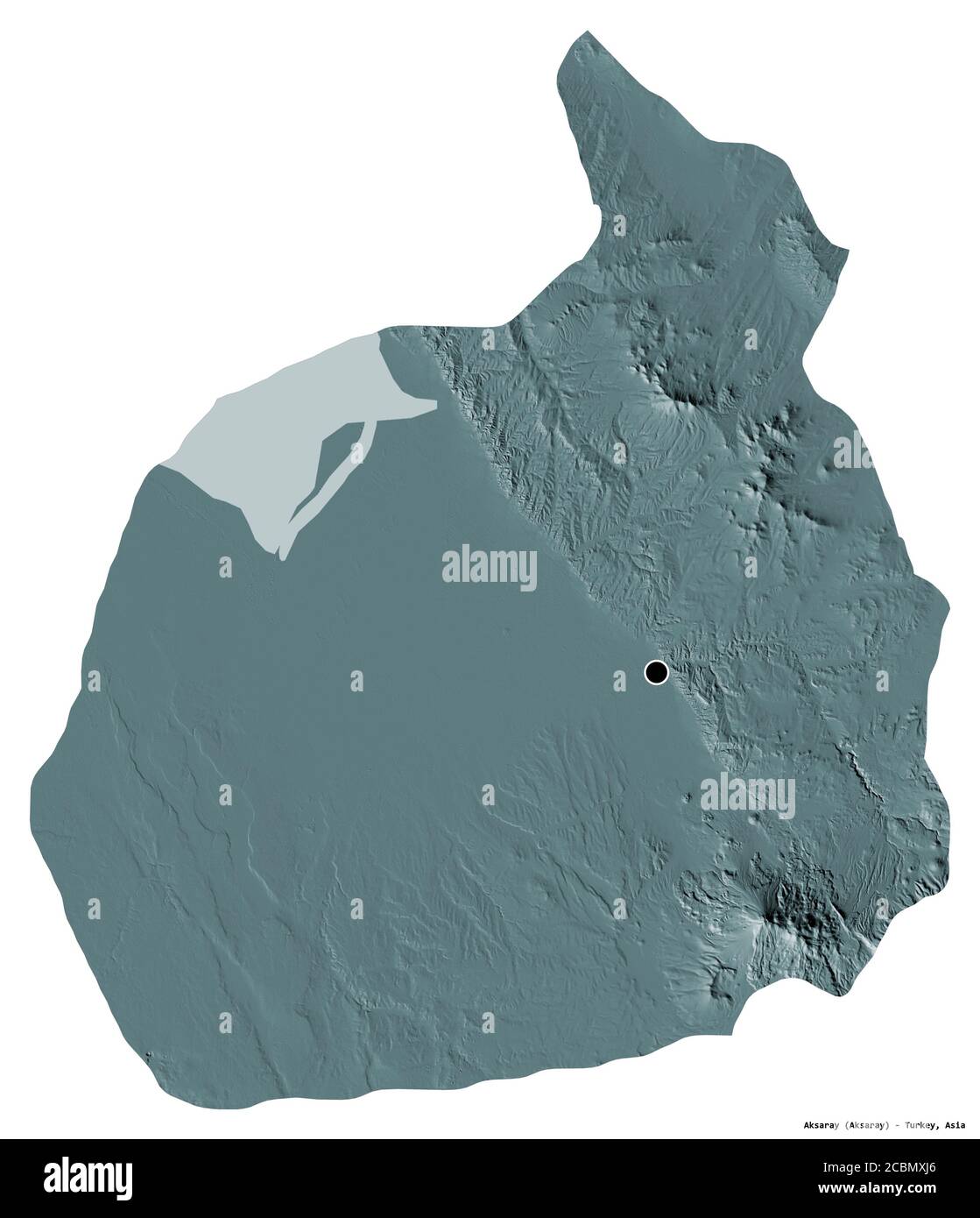 Shape of Aksaray, province of Turkey, with its capital isolated on ...