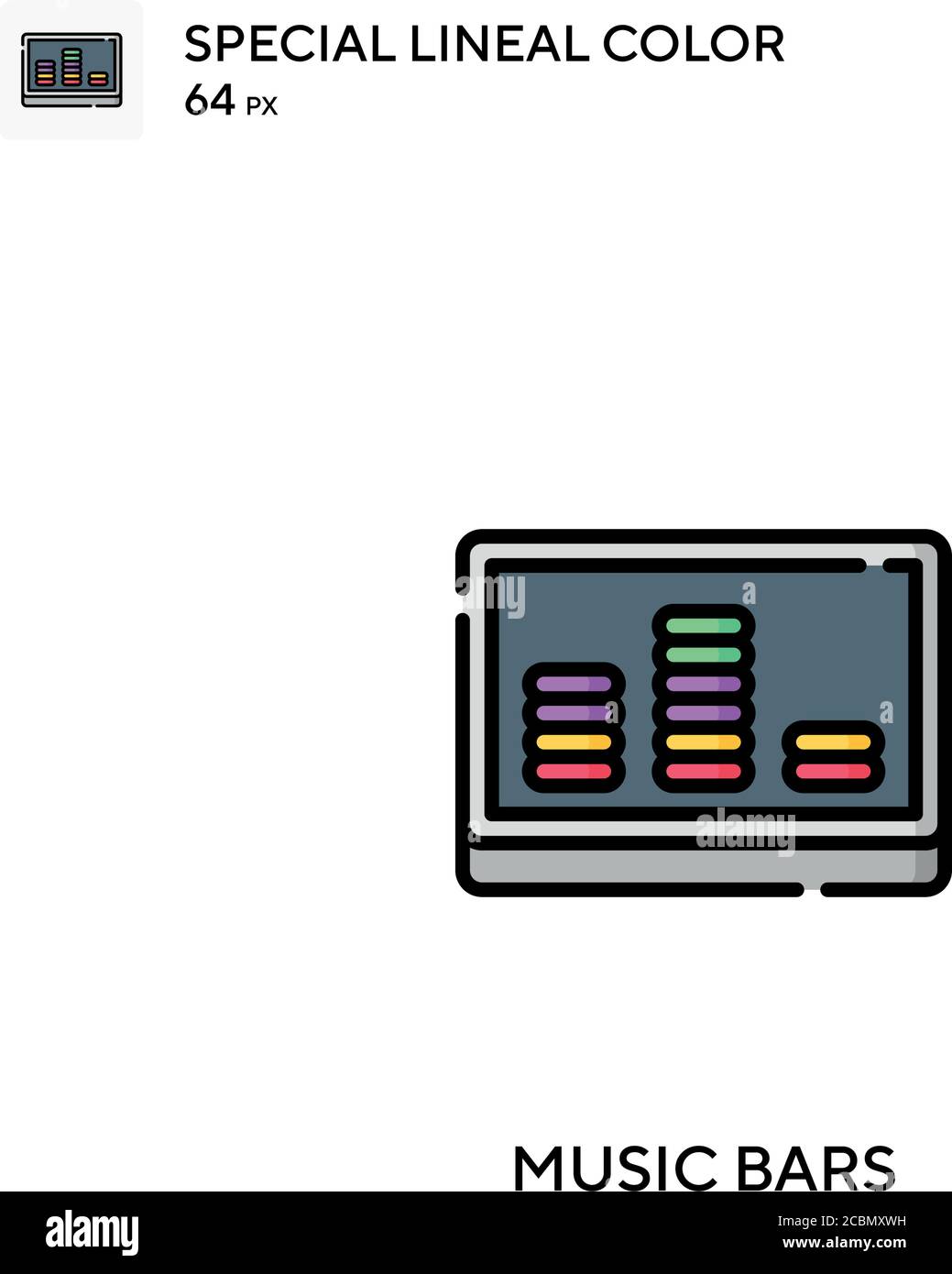 Music bars Special lineal color vector icon. Music bars icons for your ...