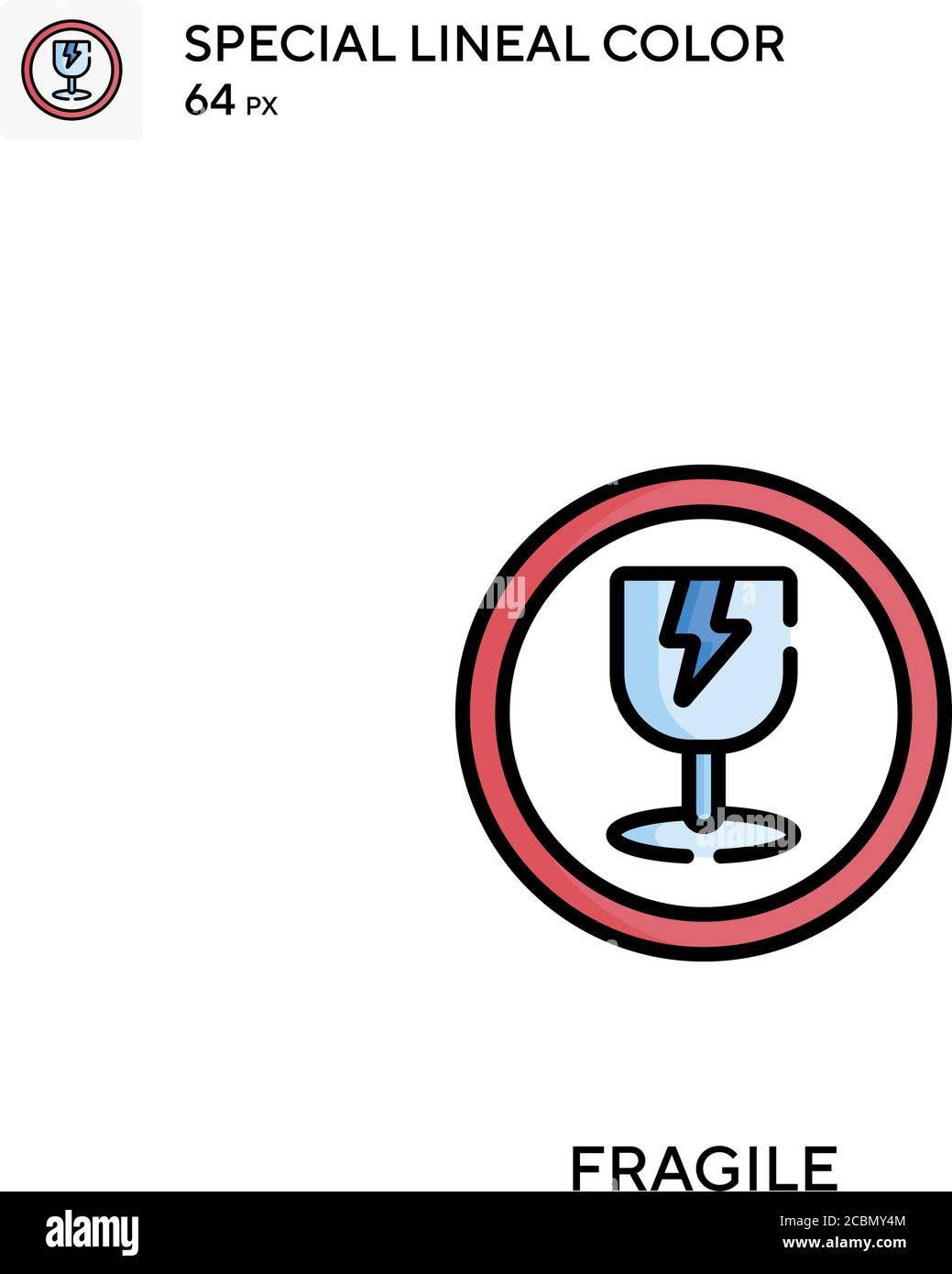 Fragile Special lineal color vector icon. Fragile icons for your ...